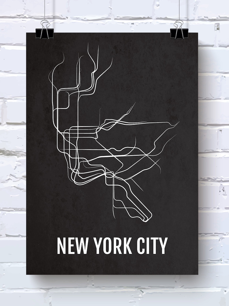 NYC Print New York City Subway Transit Map Poster - Etsy