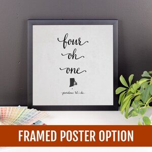 Providence 401 Area Code Print Rhode Island Typography Poster ...