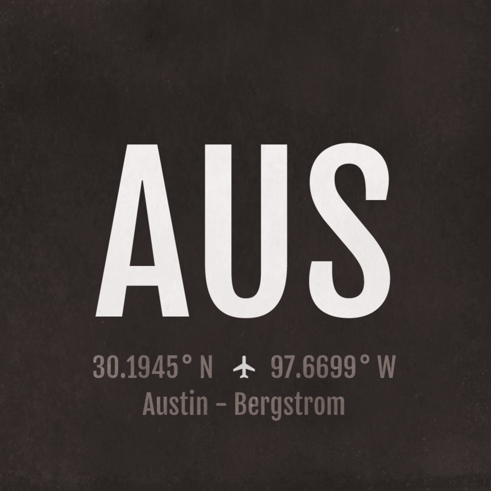 Austin Airport Code Print AUS Aviation Art Texas Airplane | Etsy