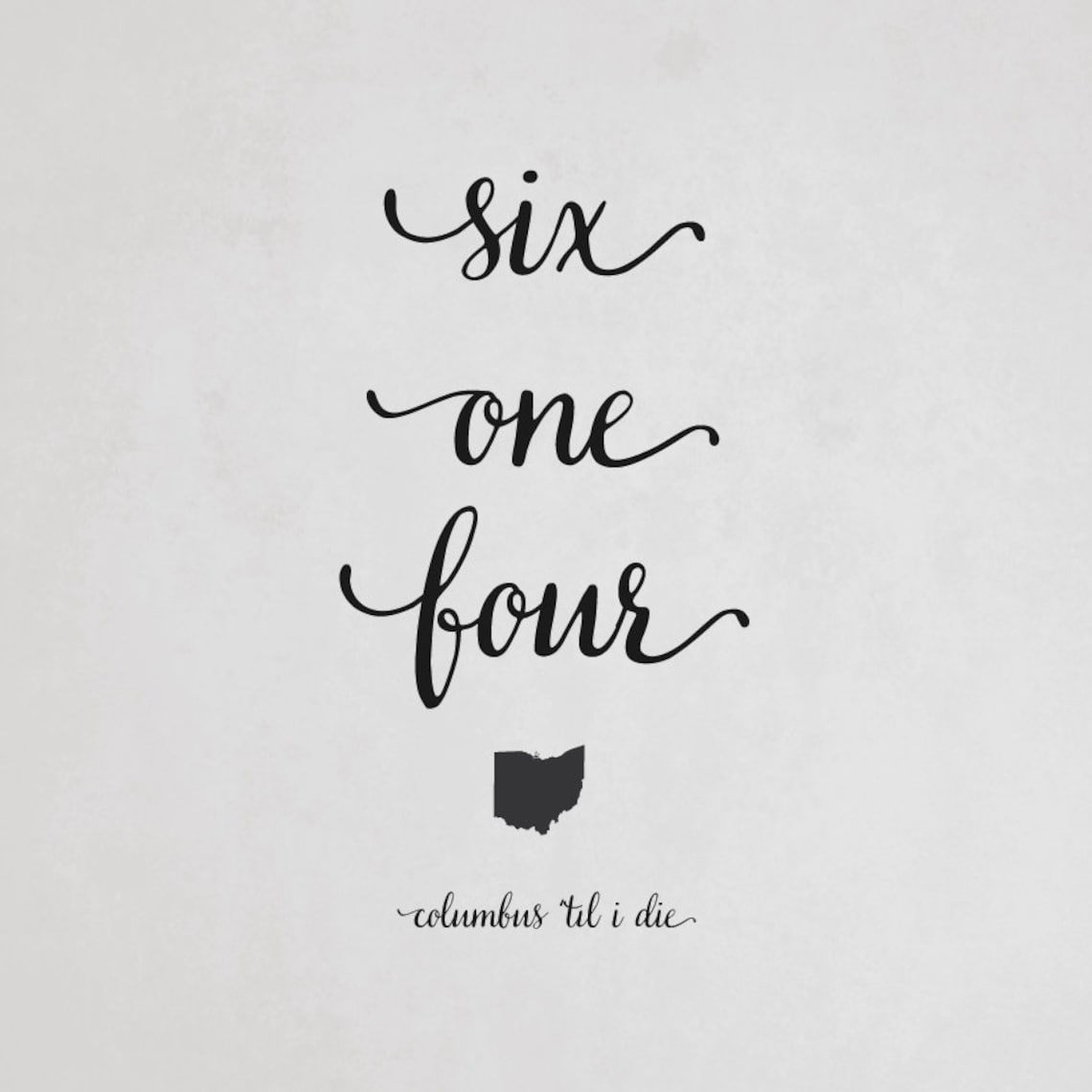 Columbus 614 Area Code Print Ohio Typography Poster - Etsy