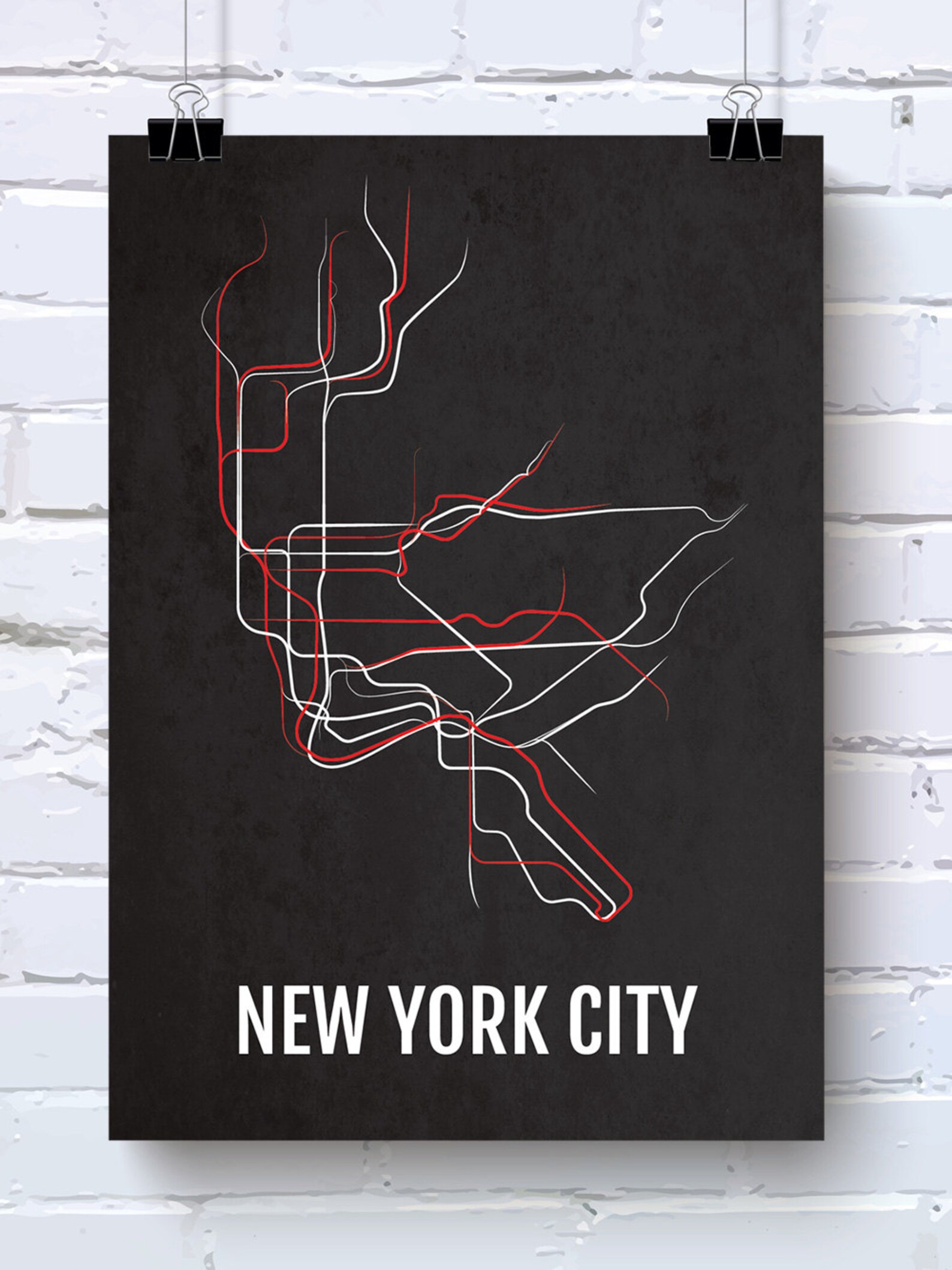 NYC Print New York City Subway Transit Map Poster - Etsy