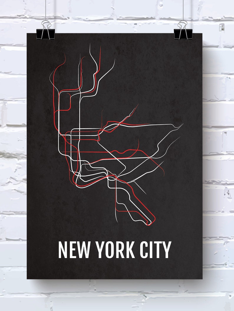 NYC Print New York City Subway Transit Map Poster - Etsy