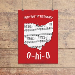 Ohio State Print Map, Unique Ohio Poster, College Graduation Gift ...