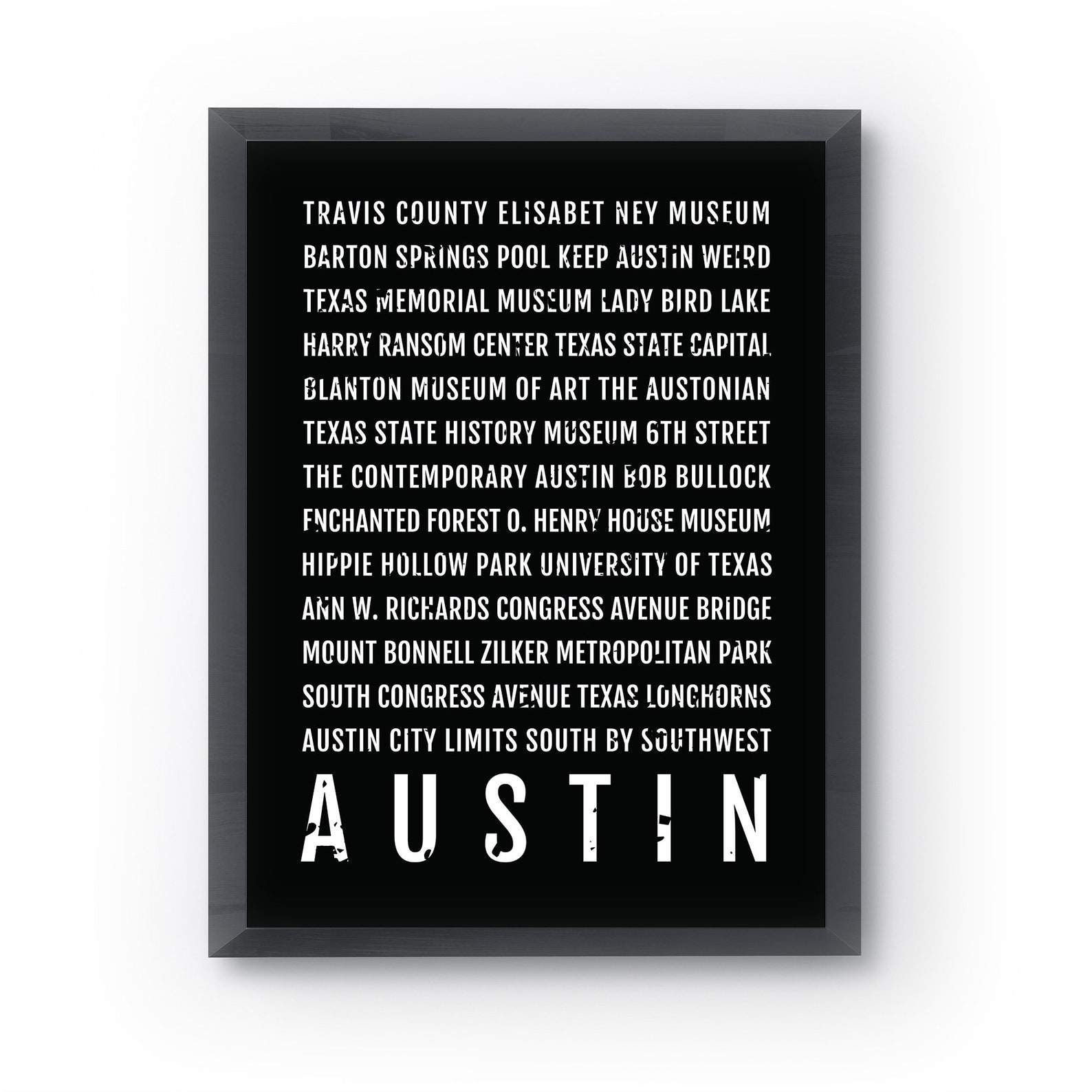 Austin Print Austin Subway Sign Poster Texas Wall Art | Etsy