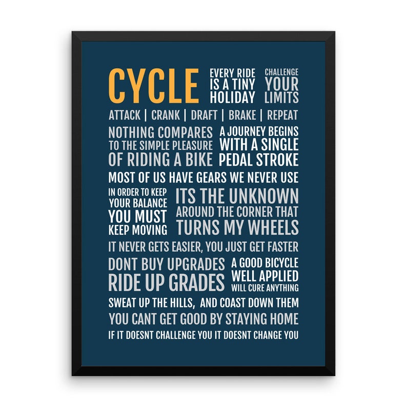 Cyclist Manifesto Print Cycling Gift for Men or Women | Etsy