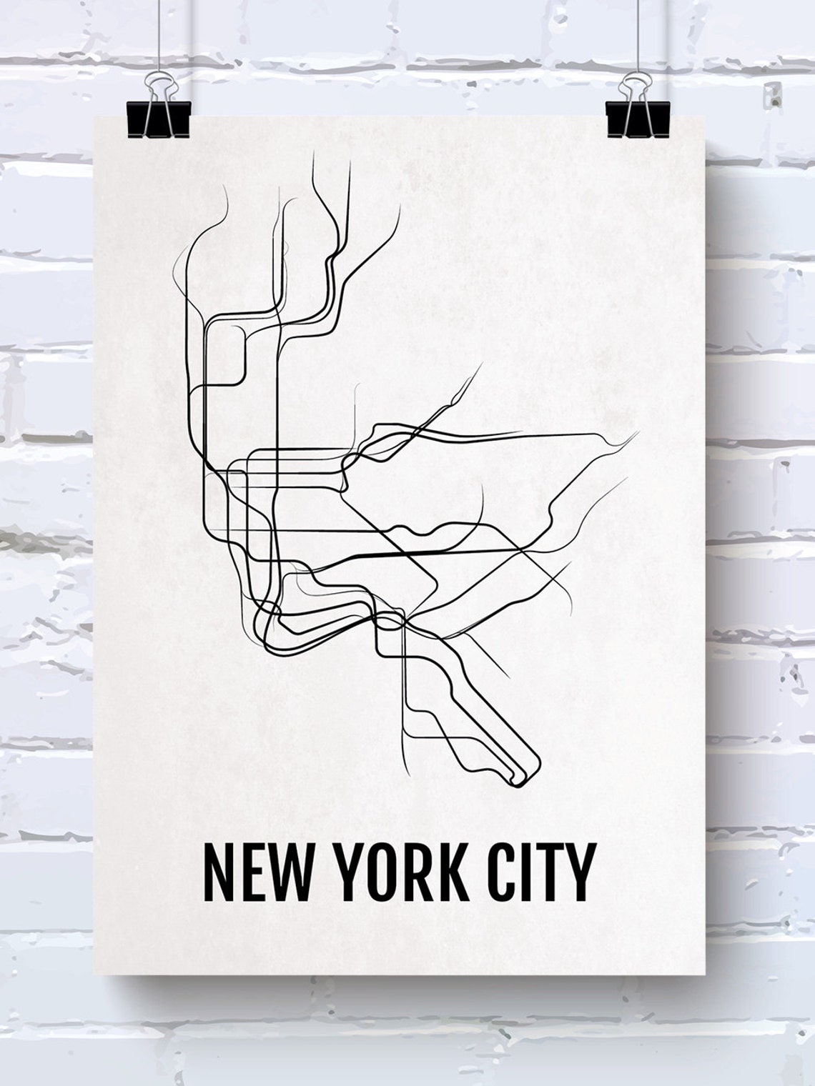 NYC Print New York City Subway Transit Map Poster - Etsy