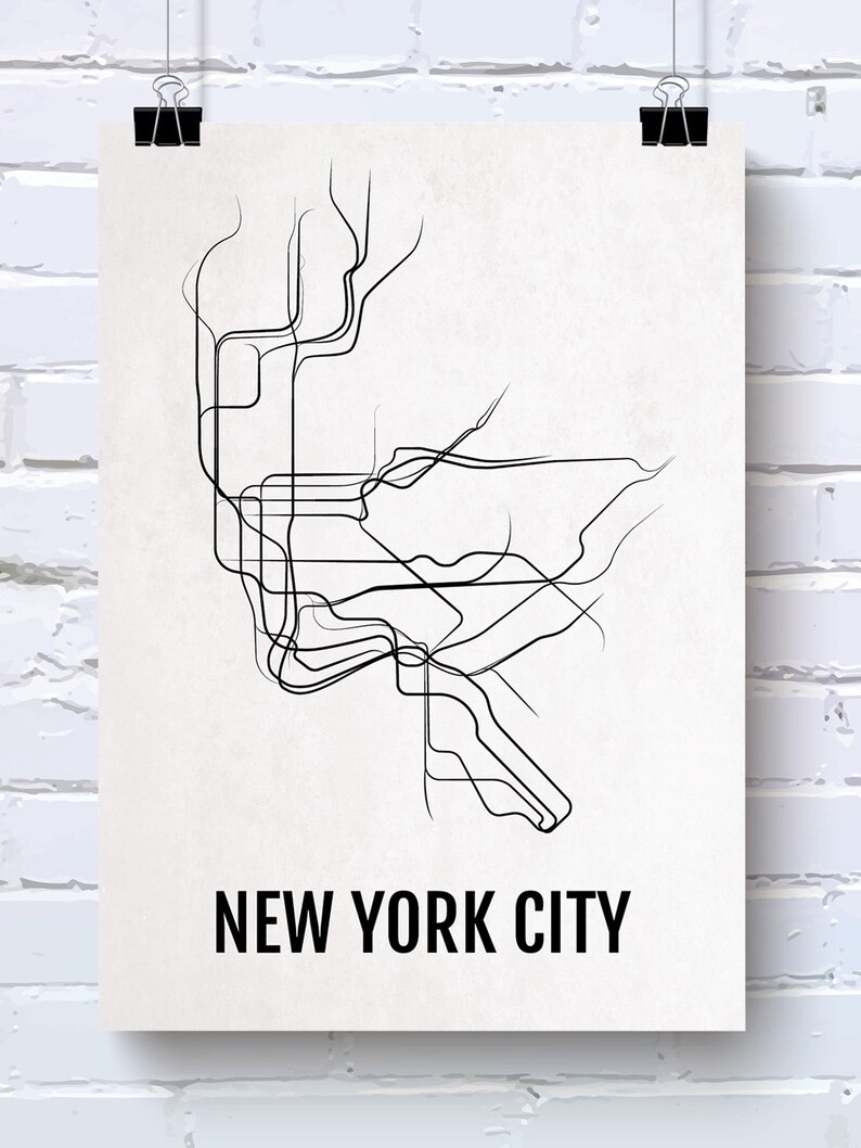 NYC Print New York City Subway Transit Map Poster - Etsy