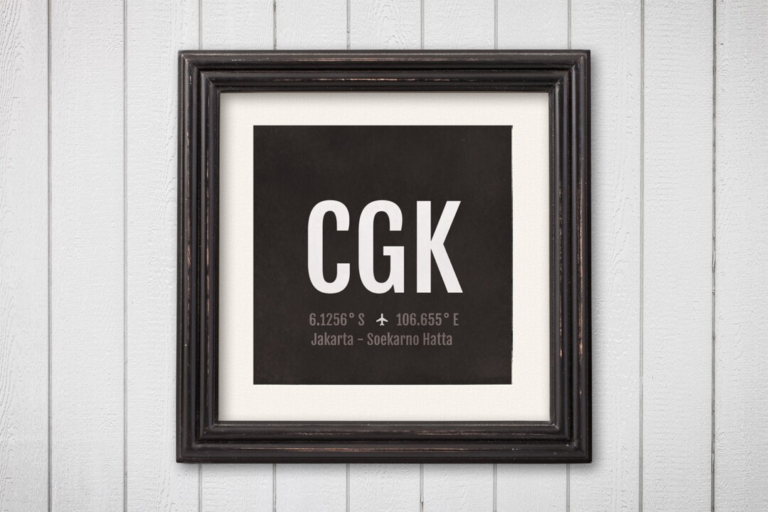 Jakarta Airport Code Print CGK Aviation Art Indonesia Airplane Nursery ...