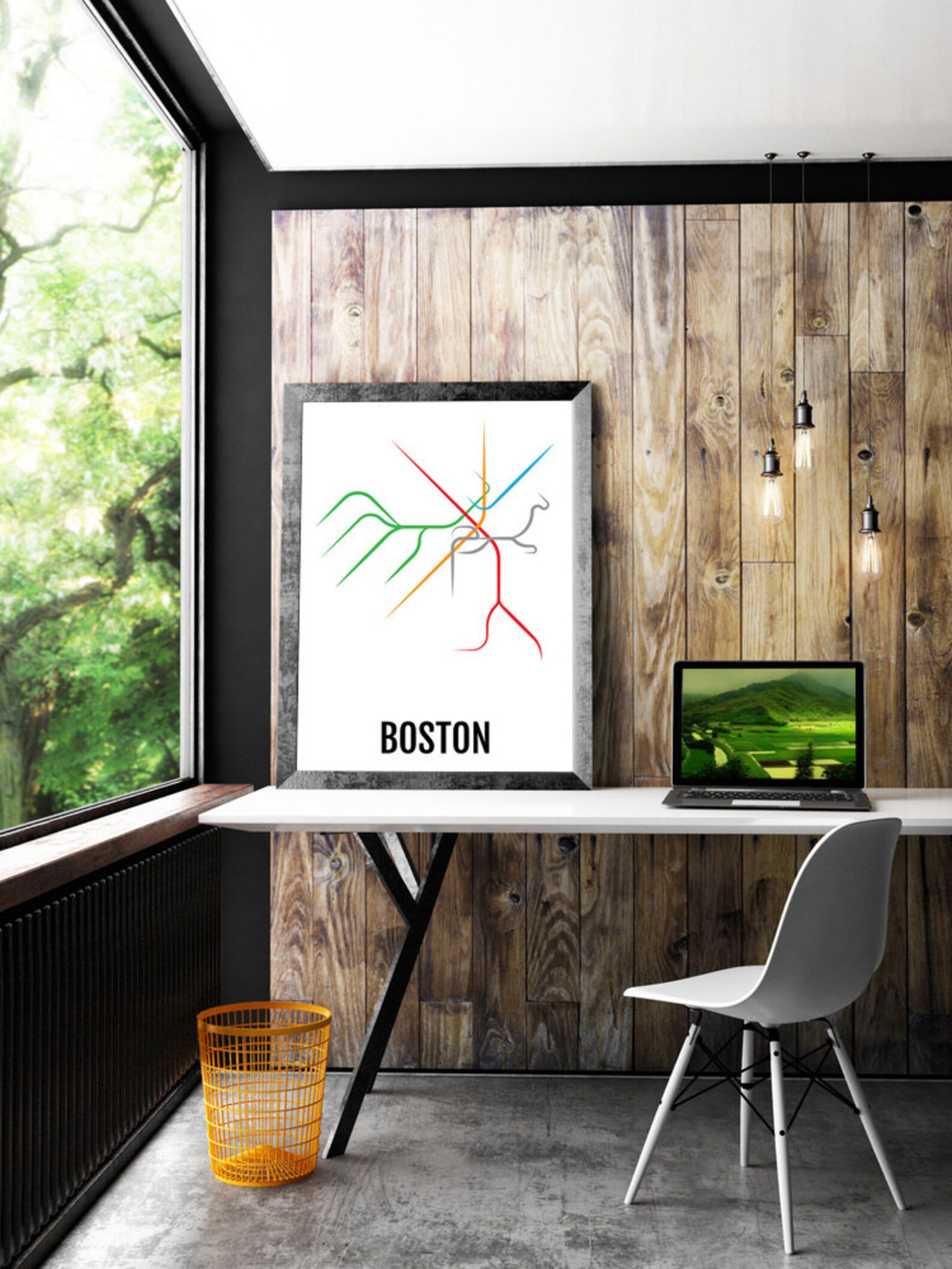 Boston Subway Map Print Boston T Transit Map Poster | Etsy
