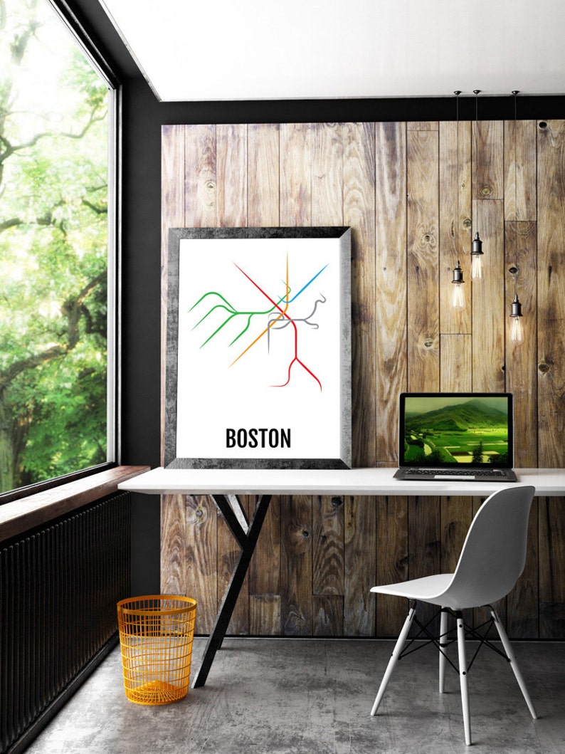 Boston Subway Map Print Boston T Transit Map Poster - Etsy