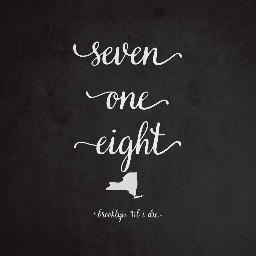 New York City 718 Area Code Print NYC Typography Poster | Etsy