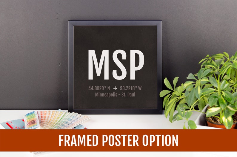 Minneapolis Airport Code Print MSP Aviation Art Minnesota - Etsy