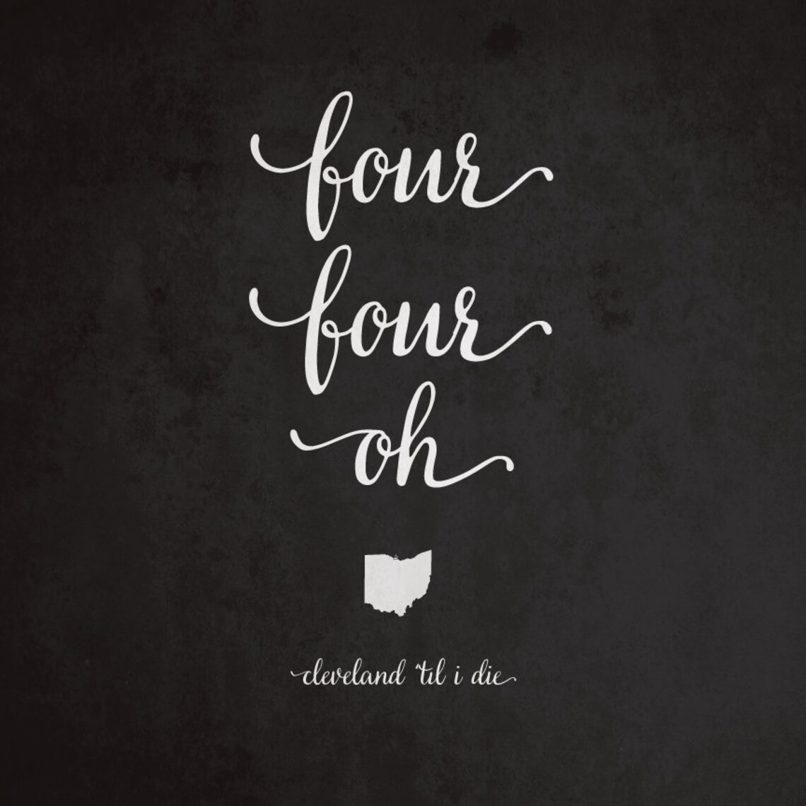 Cleveland 440 Area Code Print Ohio Typography Poster | Etsy