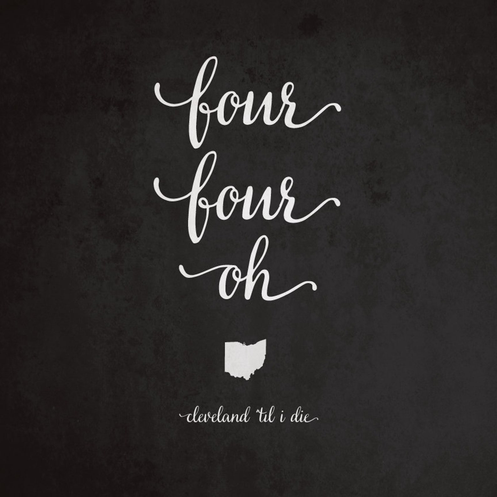 Cleveland 440 Area Code Print Ohio Typography Poster | Etsy