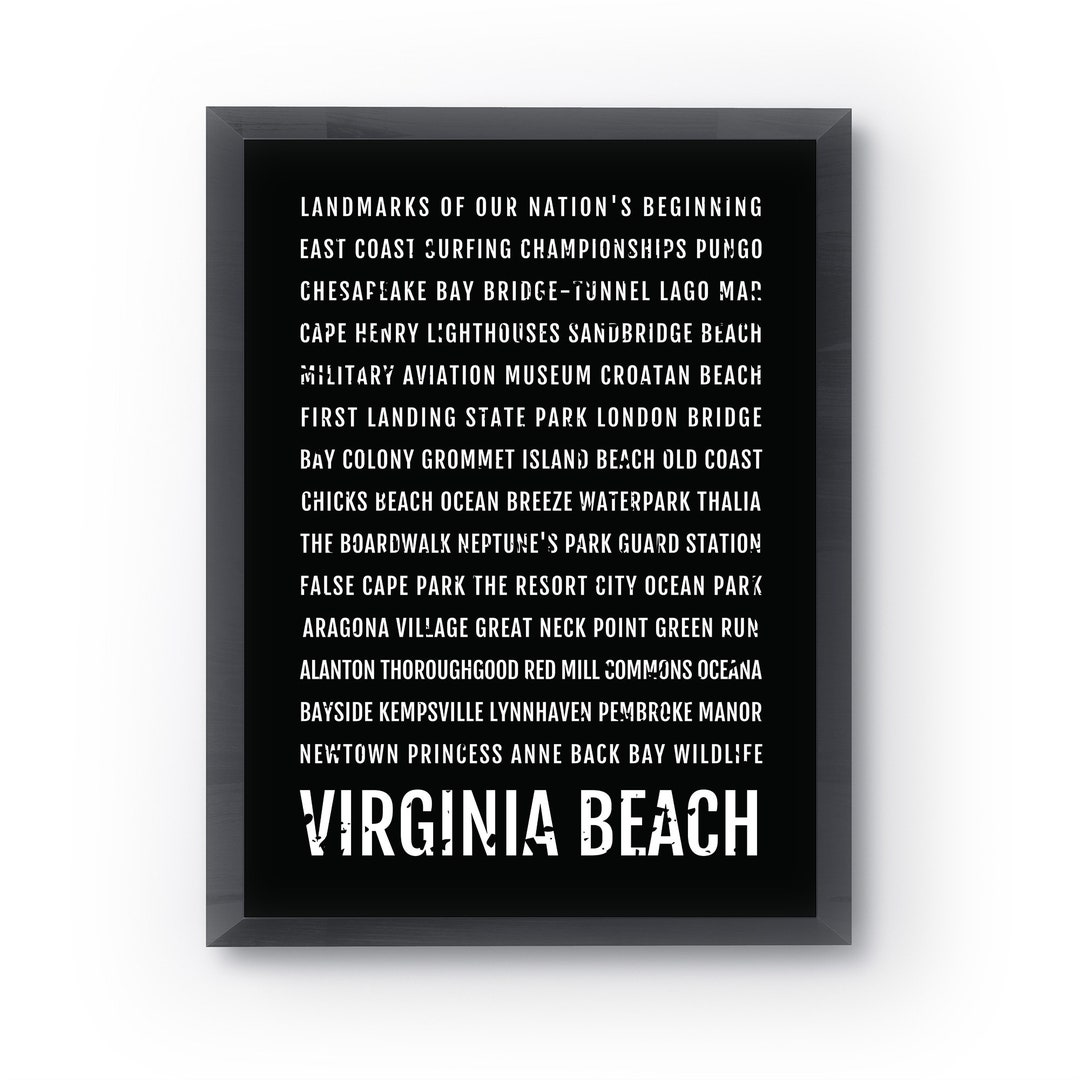 Virginia Beach Print, Virginia Beach Subway Sign Poster, Va Wall Art ...