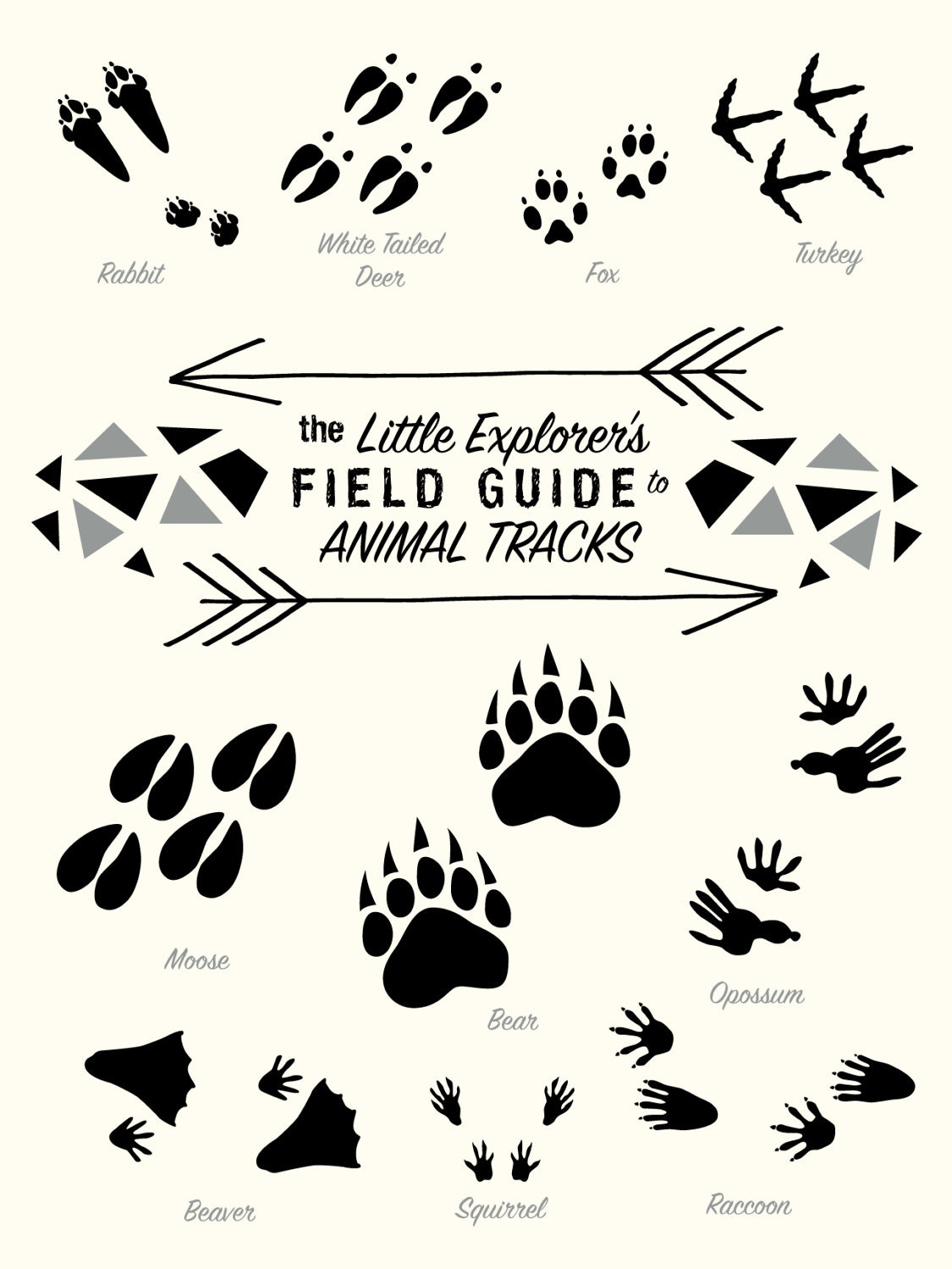 Woodland Nursery Print Animal Tracks Print Forest Nursery - Etsy