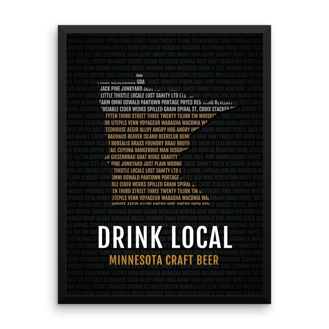 Minnesota Beer Print Map MN Drink Local Craft Beer Sign - Etsy