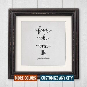 Providence 401 Area Code Print Rhode Island Typography Poster ...