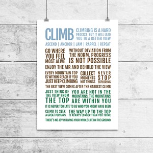 Mountain Climbing Manifesto Print Climber Gift for Men or Women ...