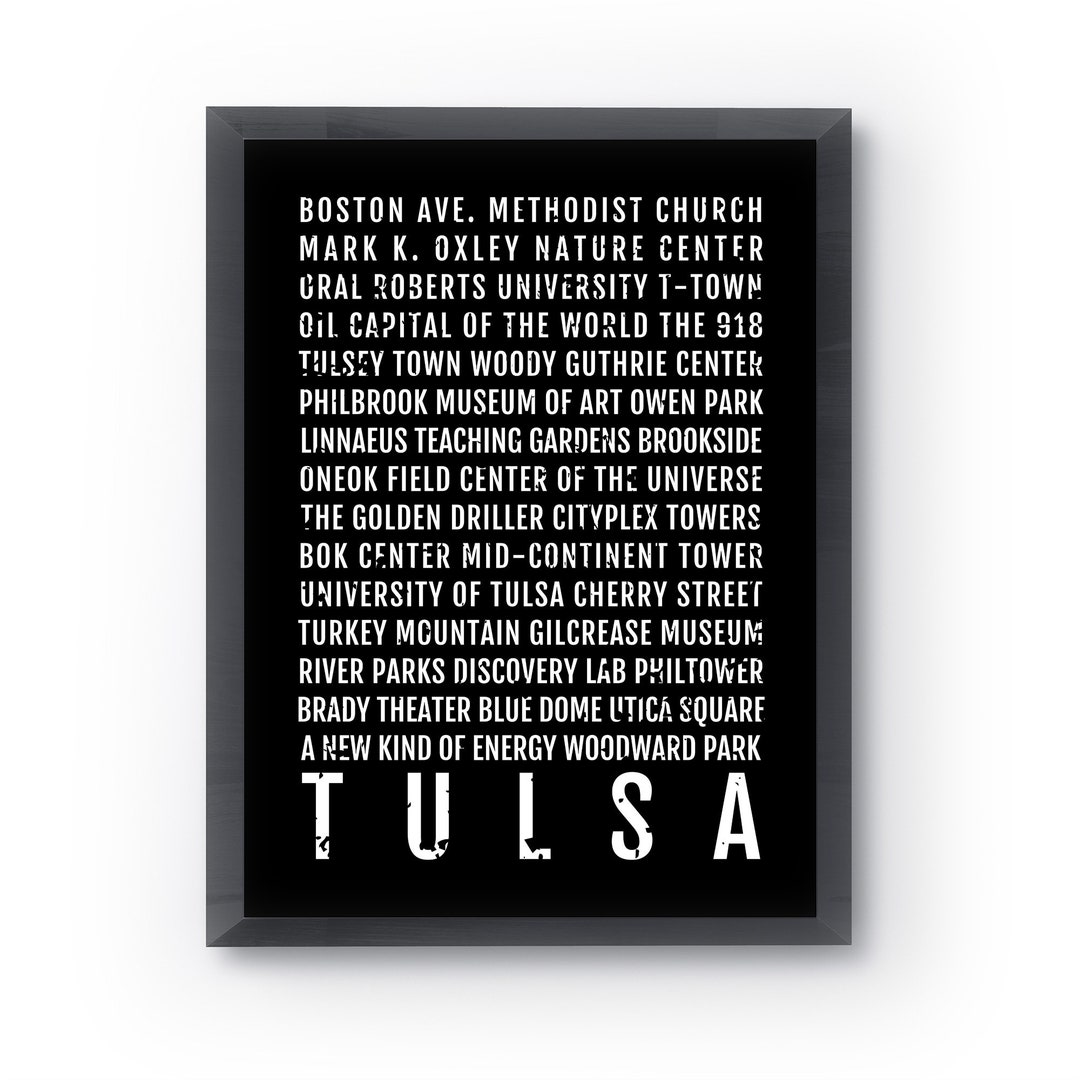 Tulsa Print, Tulsa Subway Sign Poster, Oklahoma Wall Art, Décor, Canvas ...