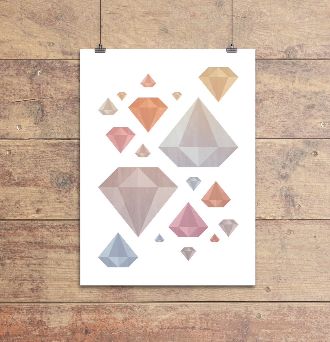 Scandinavian Modern Print Diamond Print Geometric Art | Etsy