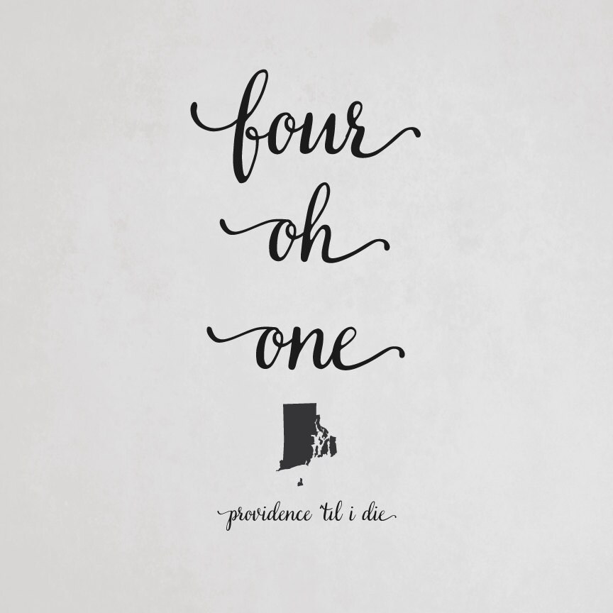 Providence 401 Area Code Print Rhode Island Typography Poster | Etsy