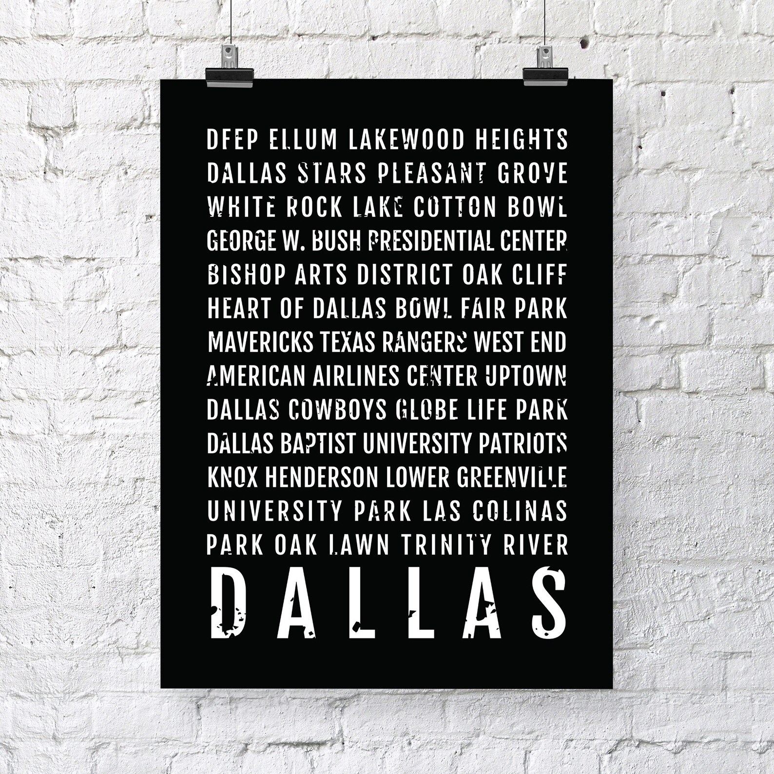 Dallas Print, Dallas Subway Sign Poster, Texas Wall Art, Décor, Canvas ...