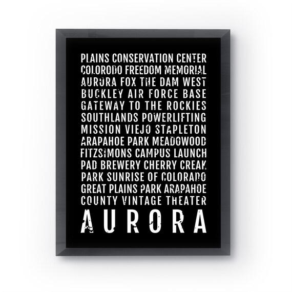 Aurora Print Aurora Subway Sign Poster Colorado Wall Art | Etsy