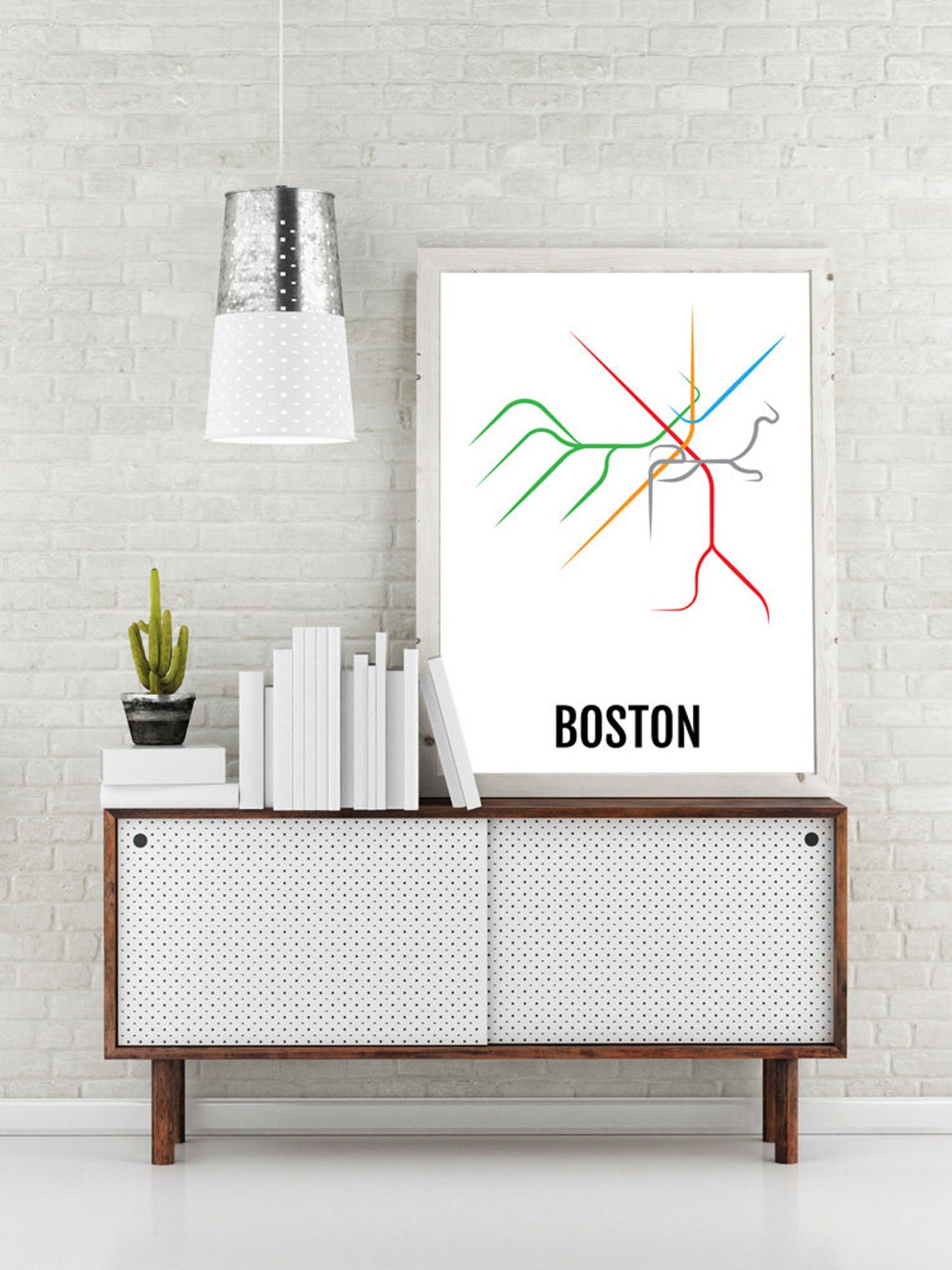 Boston Subway Map Print Boston T Transit Map Poster | Etsy
