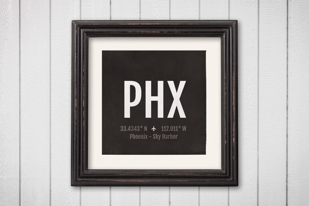 Phoenix Airport Code Print PHX Aviation Art Arizona Airplane Nursery ...
