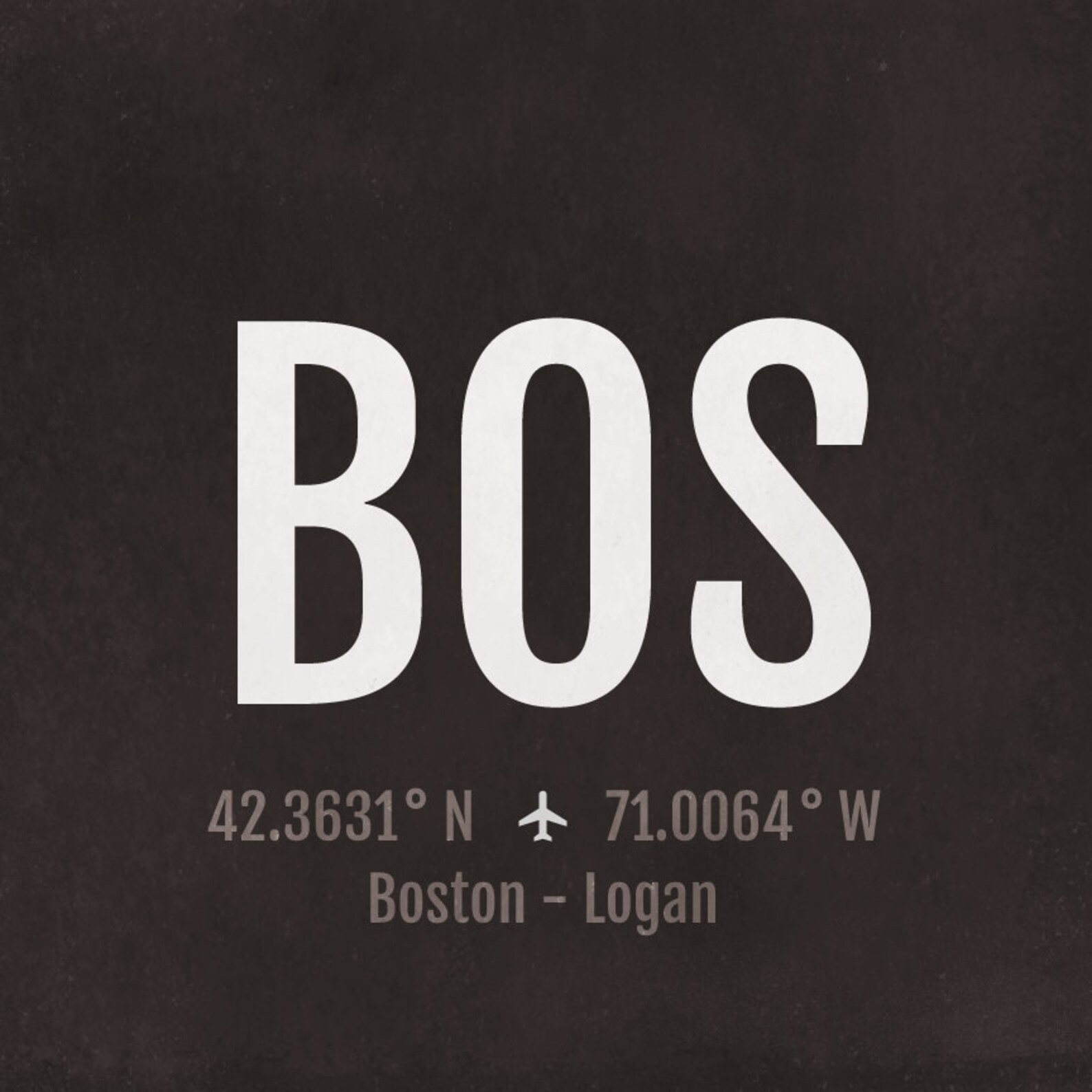 Boston Airport Code Print BOS Aviation Art Massachusetts | Etsy