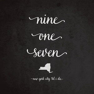 New York City 917 Area Code Print NYC Typography Poster - Etsy