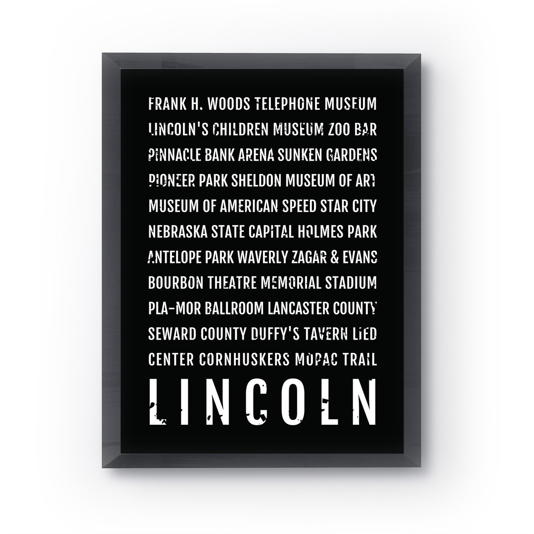 Lincoln Print, Lincoln Subway Sign Poster, Nebraska Wall Art, Décor ...