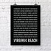 Virginia Beach Print, Virginia Beach Subway Sign Poster, Va Wall Art ...