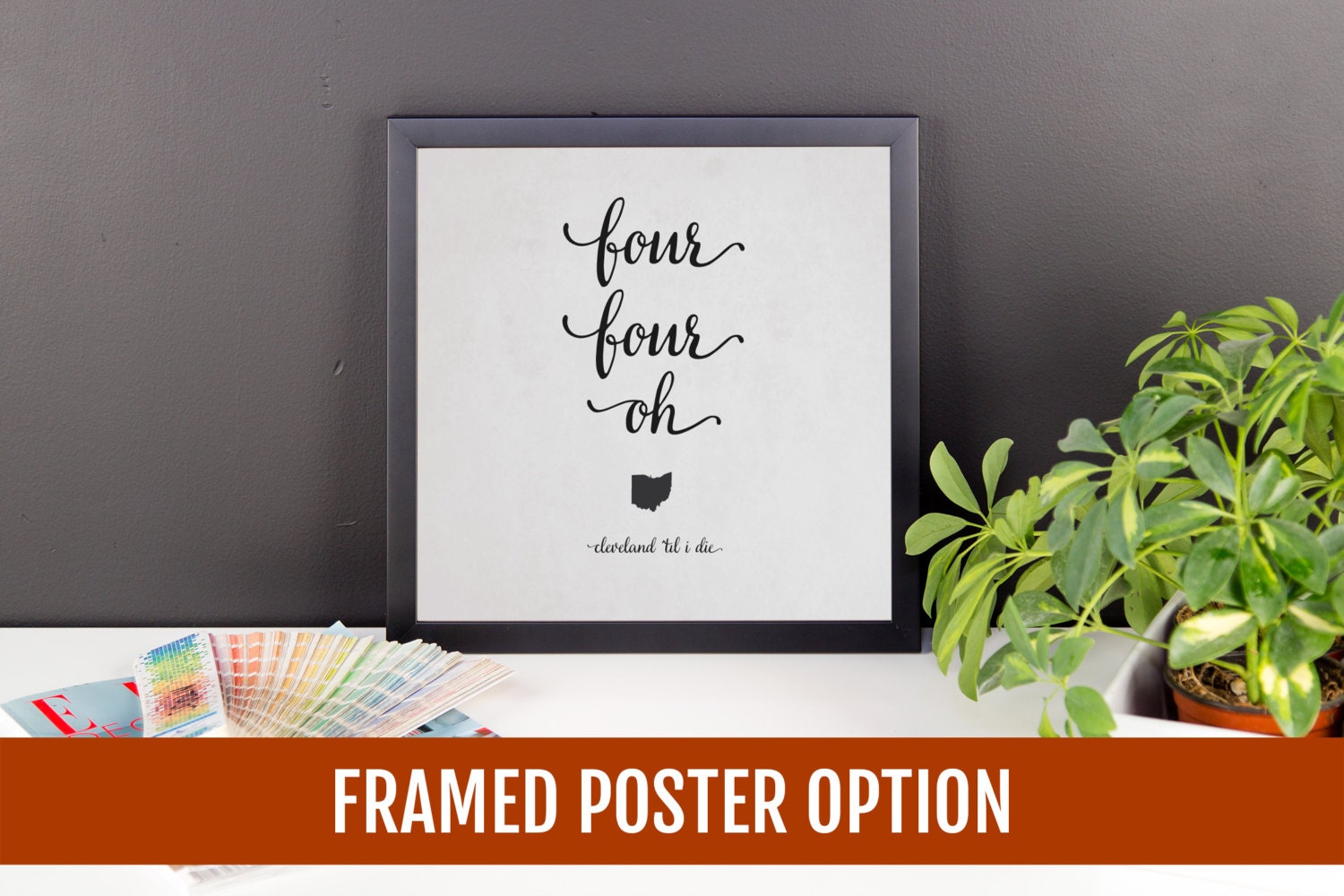 Cleveland 440 Area Code Print Ohio Typography Poster | Etsy