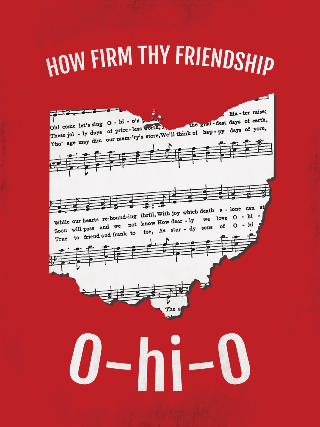 Ohio State Print Map Unique Ohio Poster College Graduation - Etsy