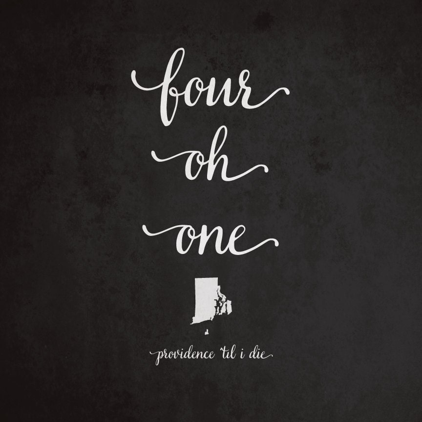 Providence 401 Area Code Print Rhode Island Typography Poster | Etsy