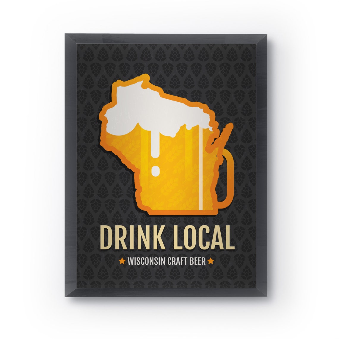 Wisconsin Beer Print Map WI Drink Local Craft Beer Sign - Etsy