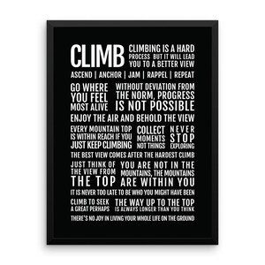 Mountain Climbing Manifesto Print Climber Gift for Men or Women ...