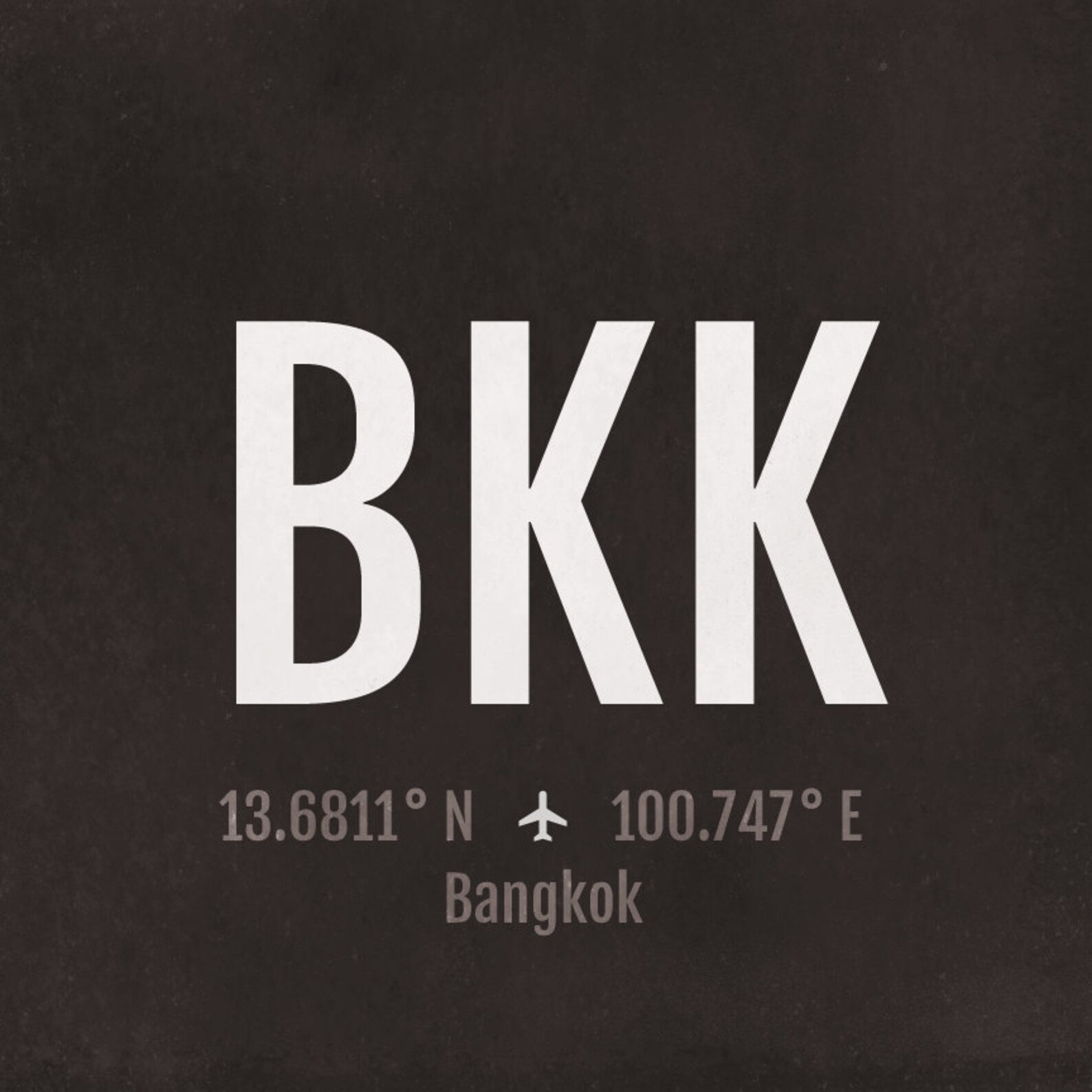 Bangkok Airport Code Print BKK Aviation Art Thailand - Etsy