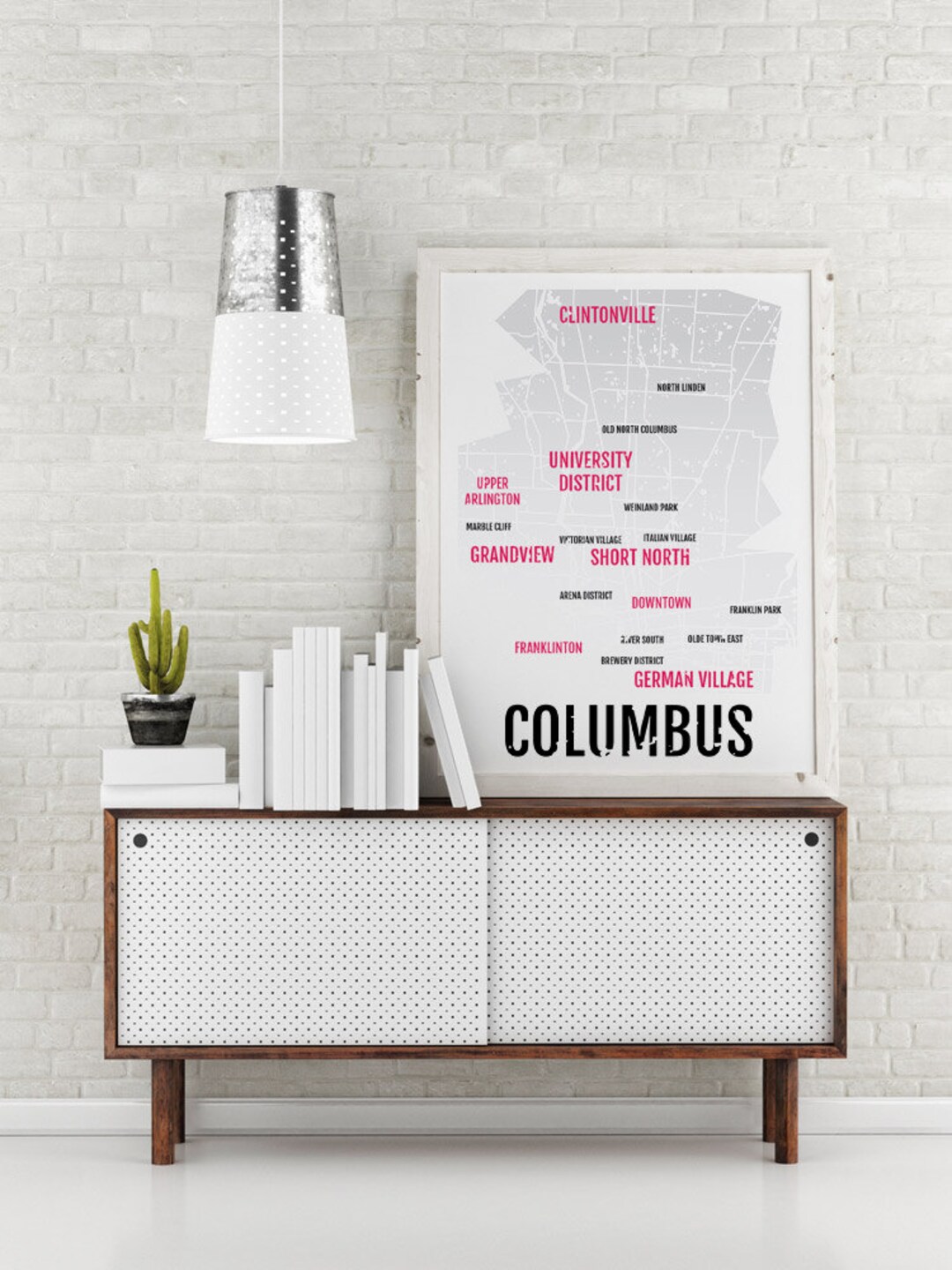 Columbus Ohio Print Neighborhood City Map Poster - Etsy