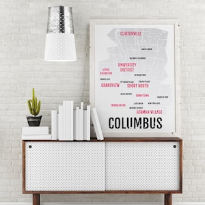 Columbus Ohio Print Neighborhood City Map Poster - Etsy