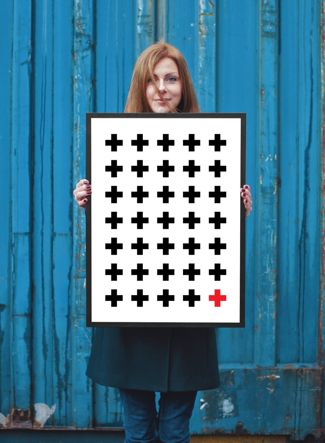 Swiss Cross Print Black and White Plus Sign Poster Swedish - Etsy