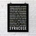 Syracuse Print Syracuse Subway Sign Poster New York Wall - Etsy