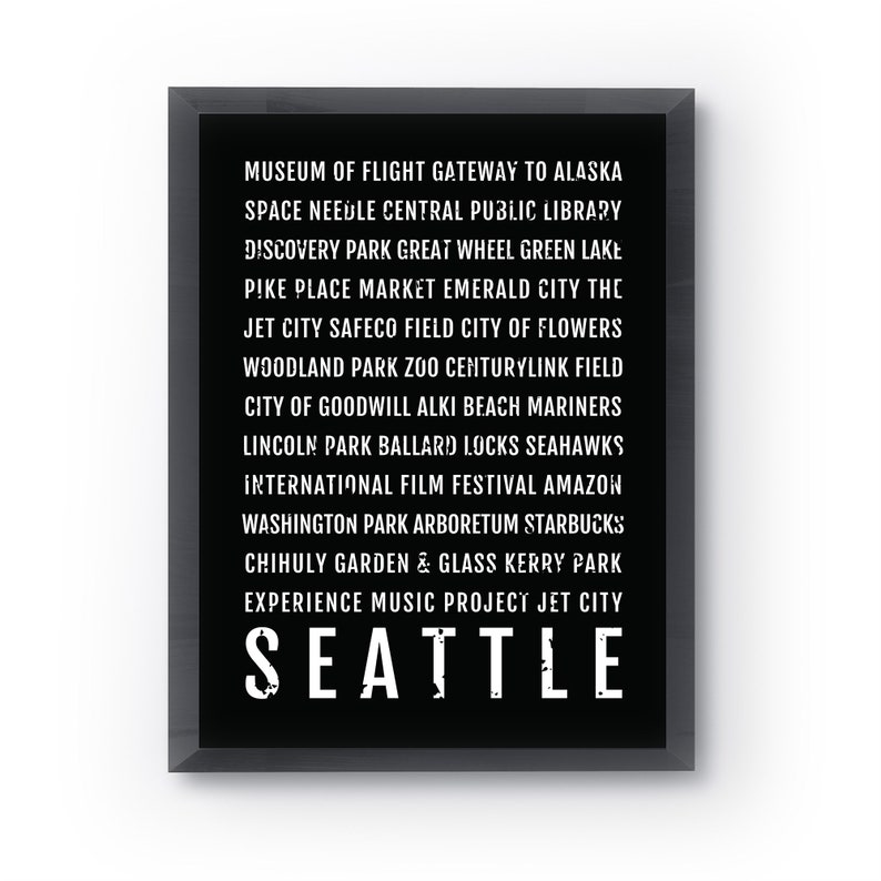 Seattle Print Seattle Subway Sign Poster Washington Wall - Etsy