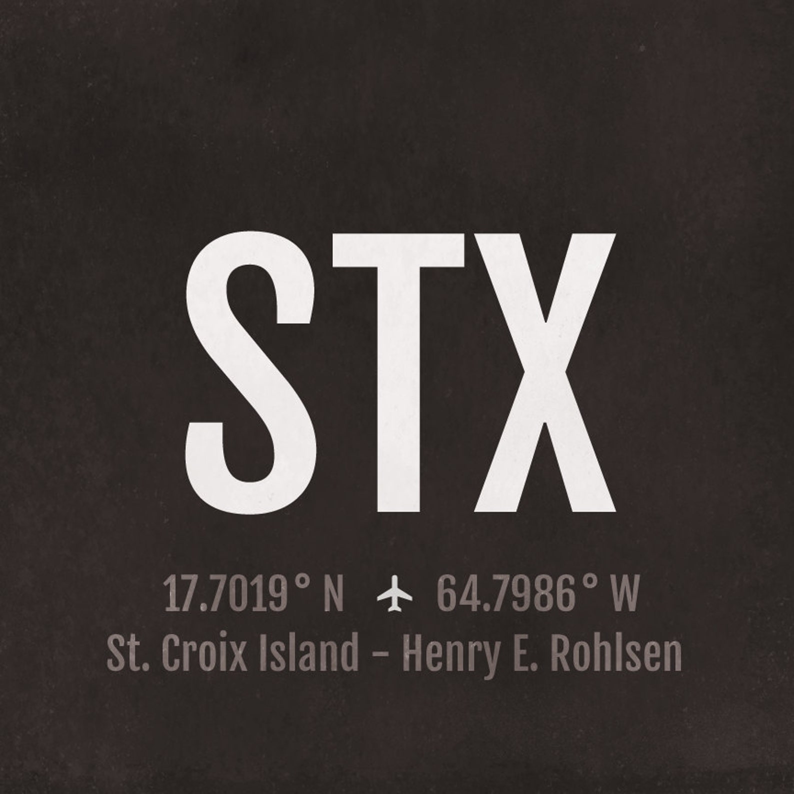 St. Croix Airport Code Print STX Aviation Art Airplane | Etsy