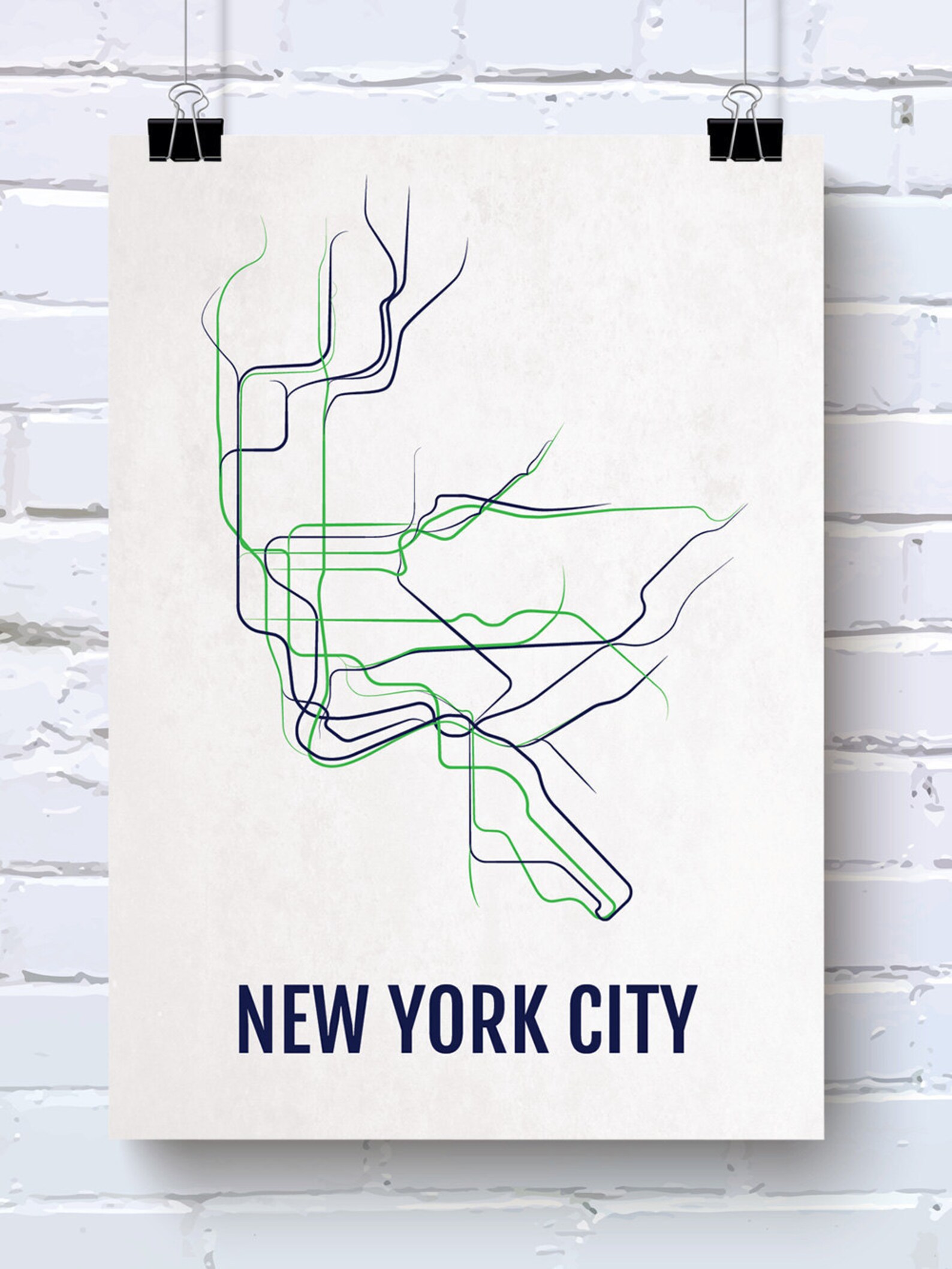 NYC Print New York City Subway Transit Map Poster - Etsy
