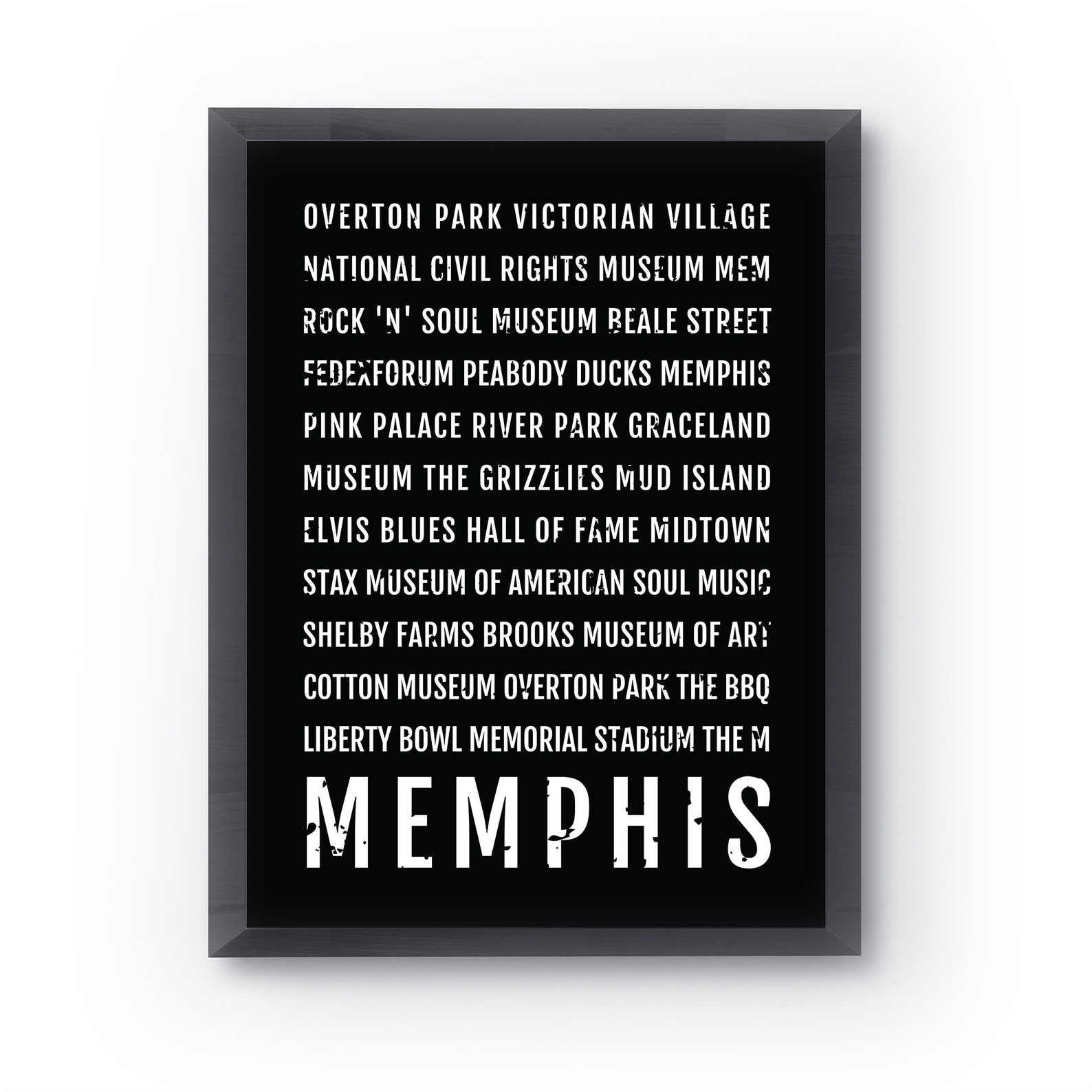 Memphis Print Memphis Subway Sign Poster Tennessee Wall Art | Etsy
