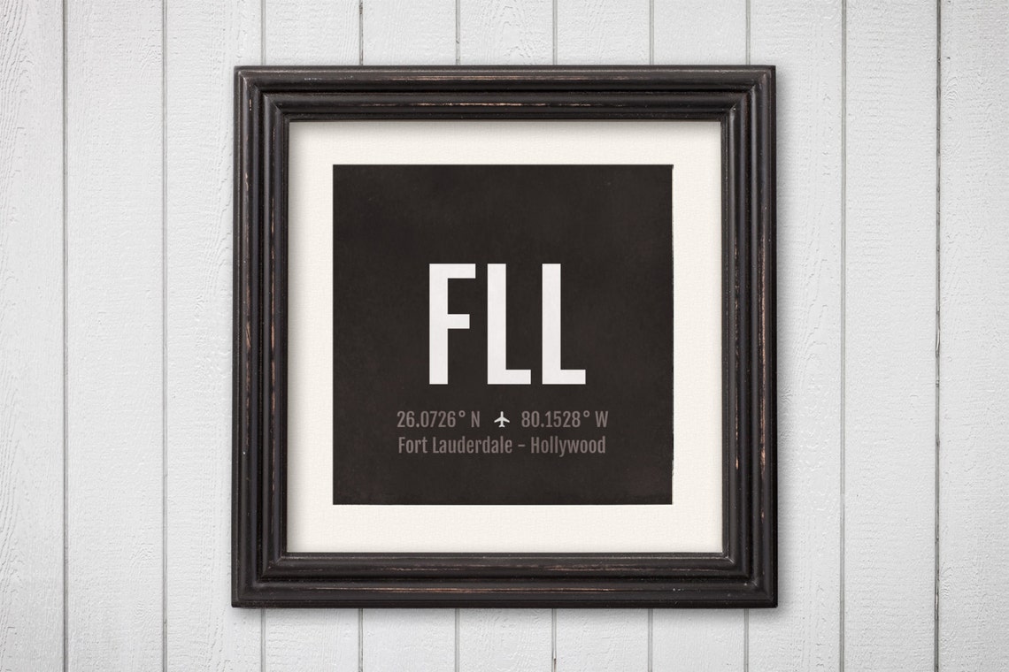 Fort Lauderdale Hollywood Airport Code Print FLL Aviation - Etsy