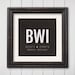Baltimore Airport Code Print BWI Aviation Art Maryland - Etsy